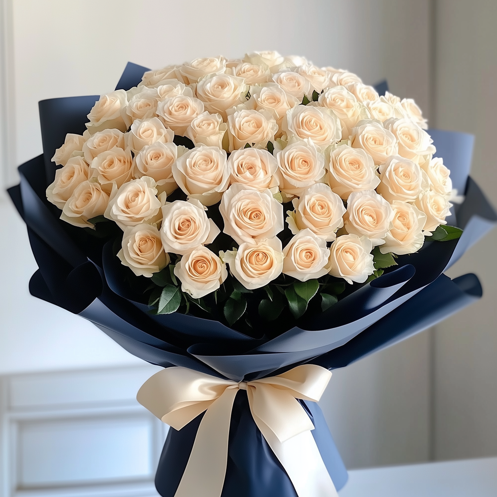 Champagne Rose Bouquet – Flowersby.com